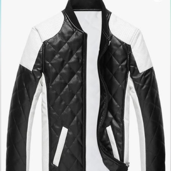 Jackets & Coats | Slim Fit Baseball Padded Faux Leather Bomber Jacket ...